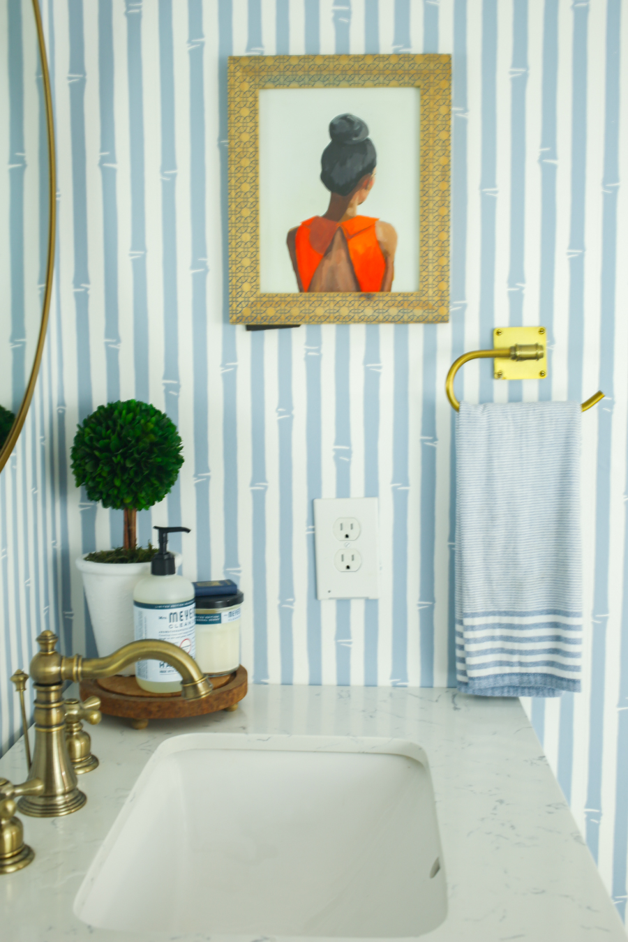 One Room Challenge Week 6: Stripe Powder Room Renovation Reveal ...