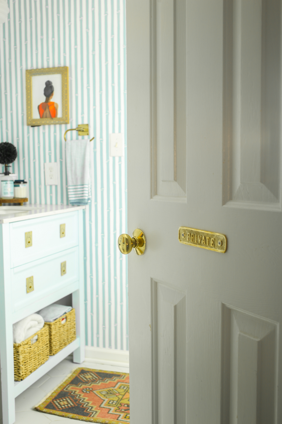 One Room Challenge Week 6: Stripe Powder Room Renovation Reveal ...